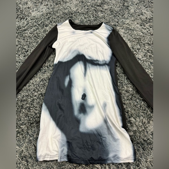 Dresses | Body Map Black And White Long Sleeve Mini Dress | Poshmark